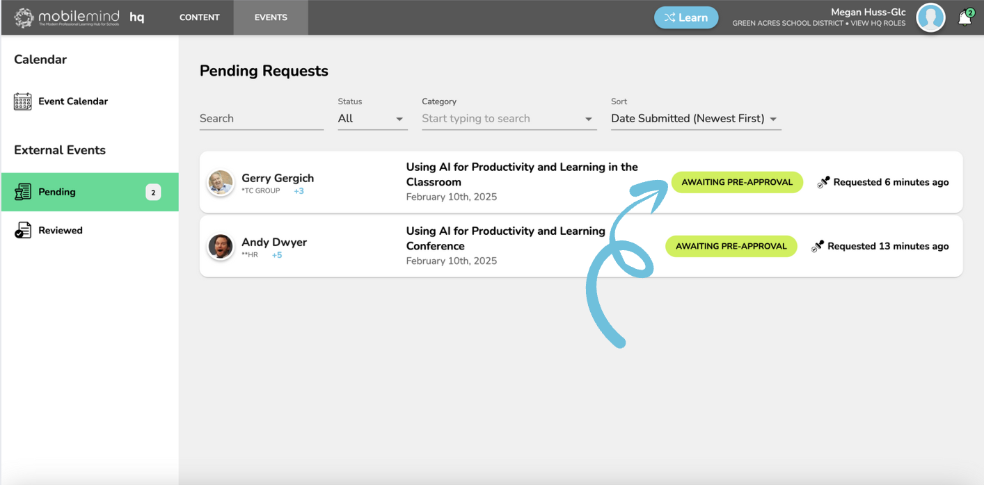 How do you go through the pre-approval process as an approver?