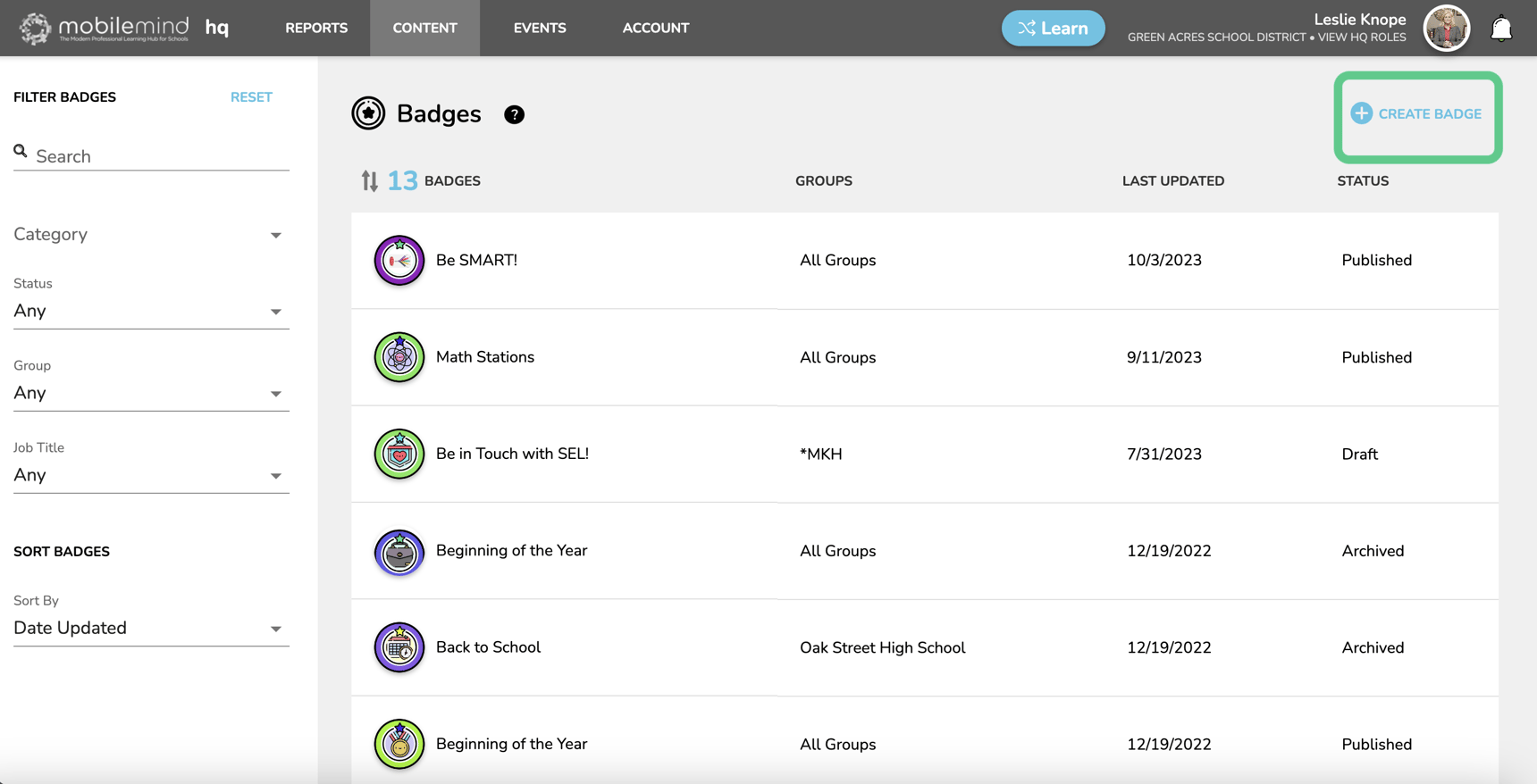 How do you create a badge?