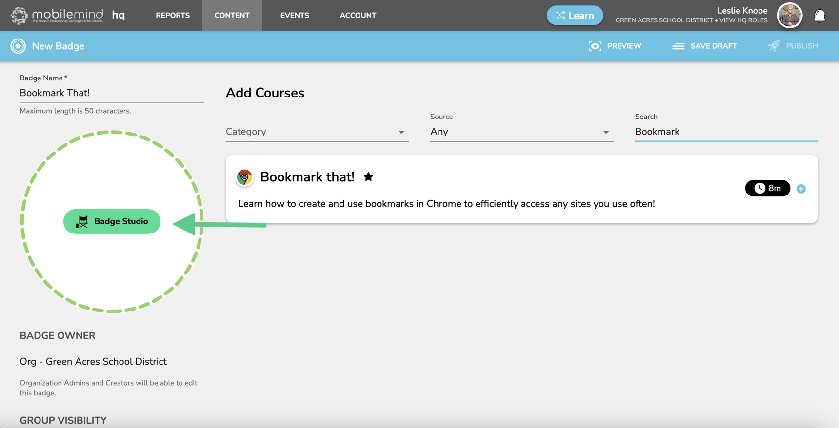 How do you create a badge?