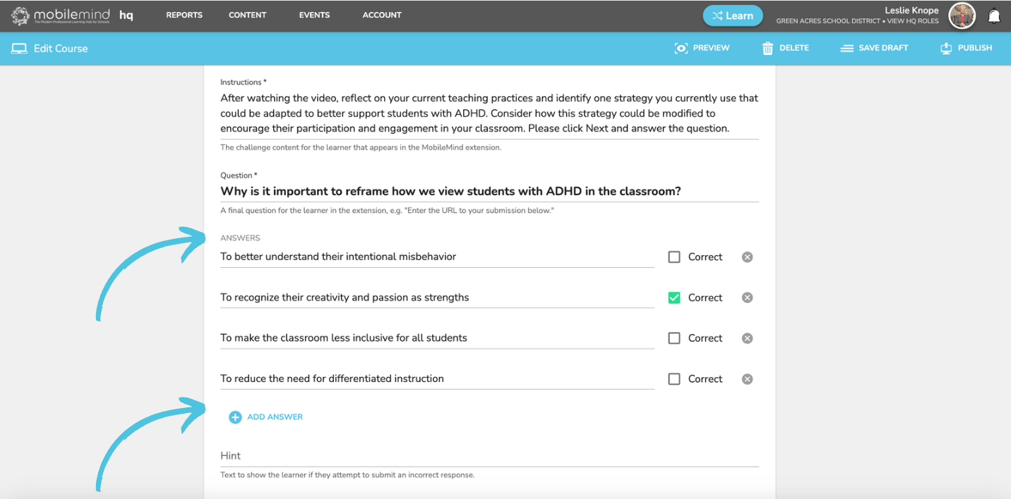 What types of submissions can we use for our courses?