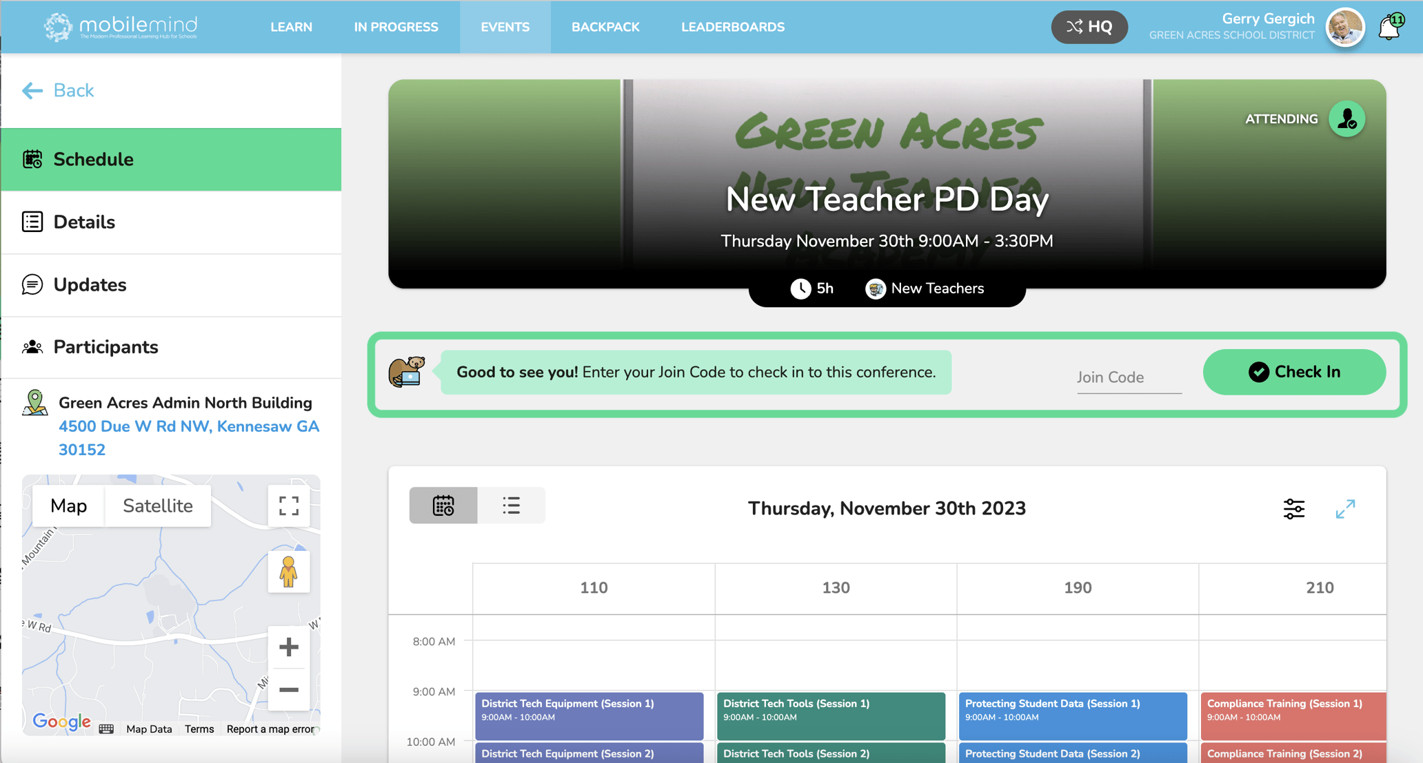 How do you check in to an event?