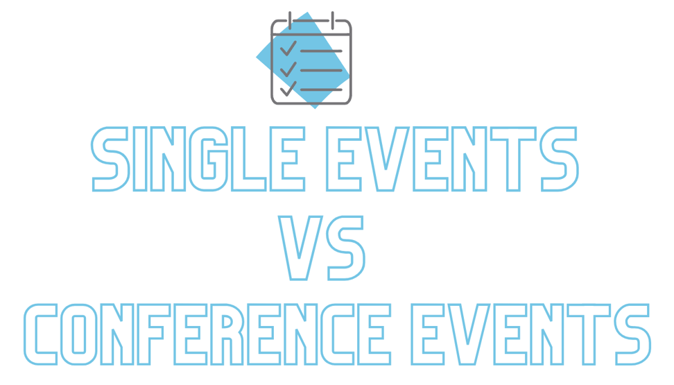 What is the difference between a Single Event and a Conference Event?