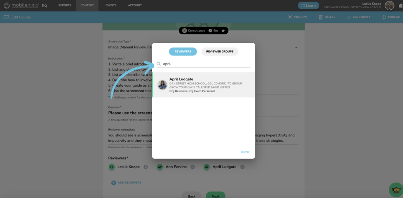 How do you assign reviewers for a course?