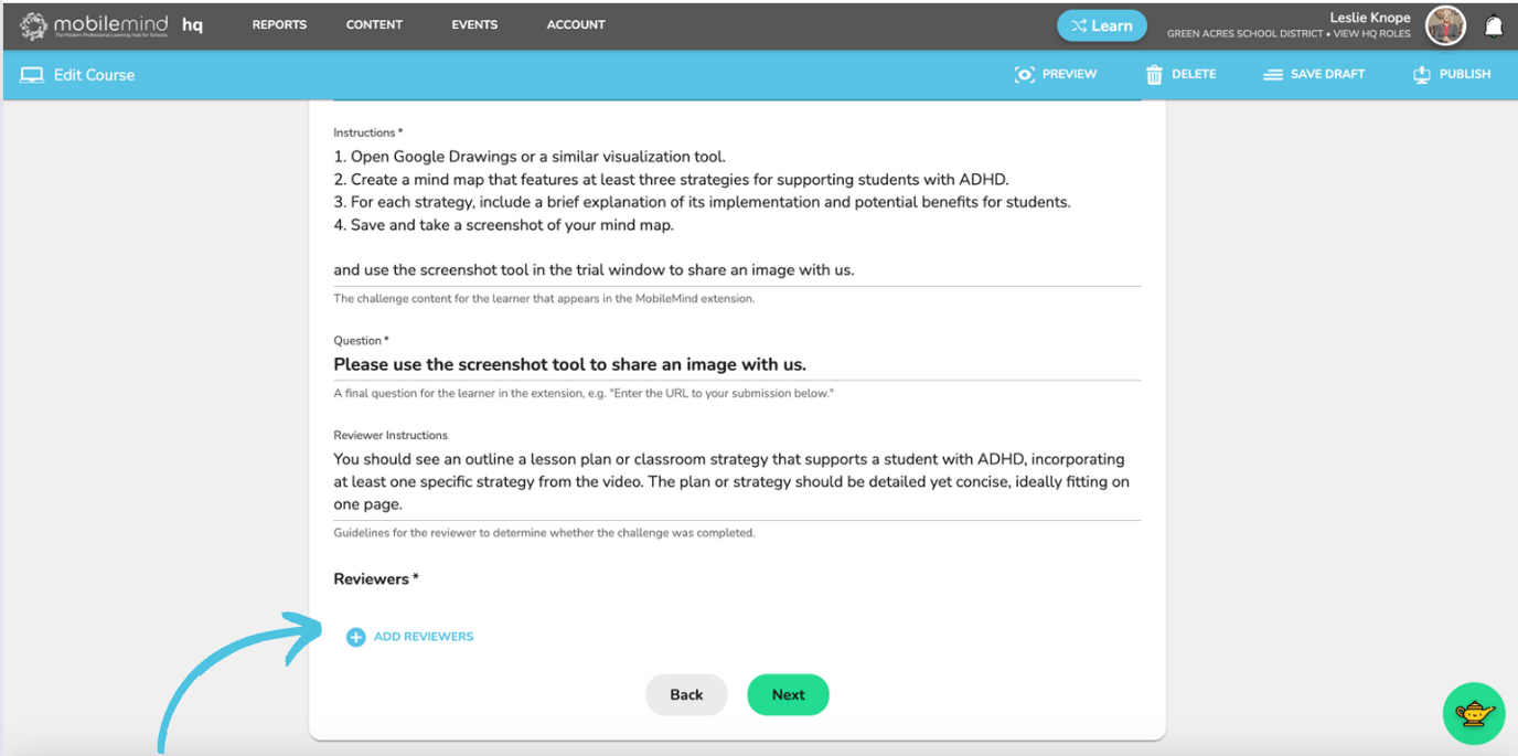 How do you assign reviewers for a course?