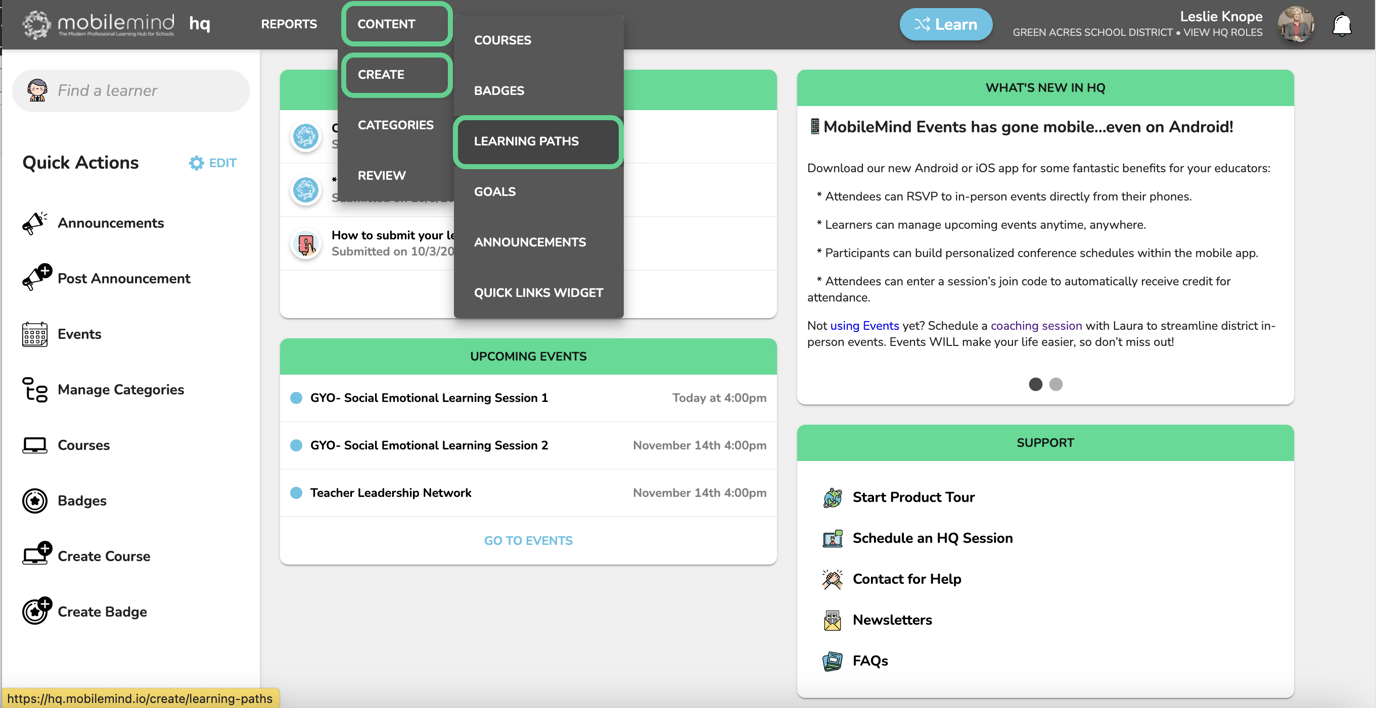 How do you create a learning path?